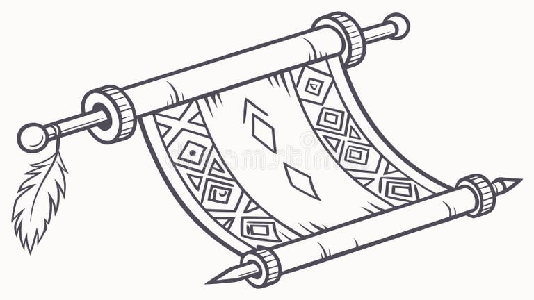 Decorative Scroll with Feather, Ancient Document or Proclamation ...