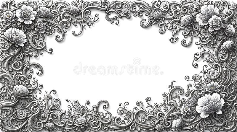 Decorative Scroll Frame for Text or Image Placement Stock Illustration ...