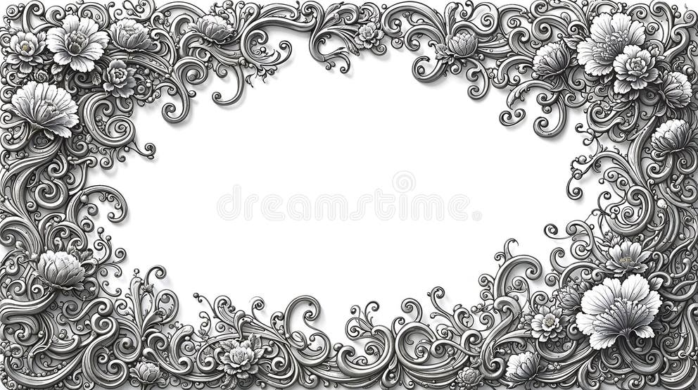 Decorative Scroll Frame for Text or Image Placement Stock Illustration ...