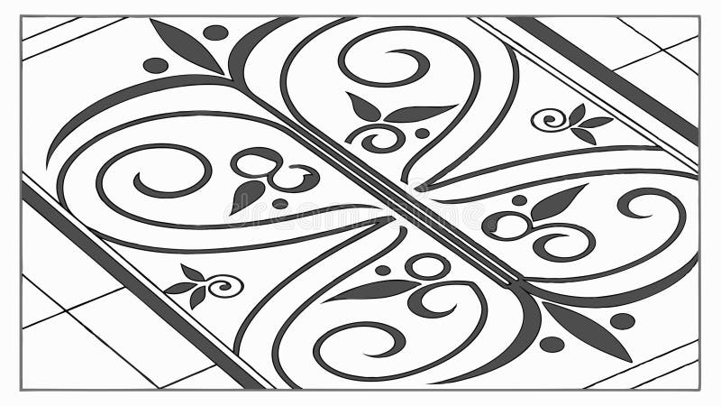 Decorative Scroll Pattern Vector Outline Element, Ornamental Design ...