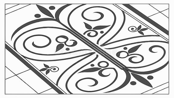 Decorative Scroll Pattern Vector Outline Element, Ornamental Design ...