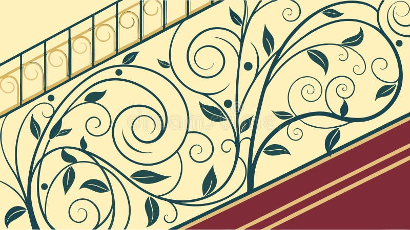 Decorative Scrolling Vine with Leaves Ornament Vector Design Generative ...