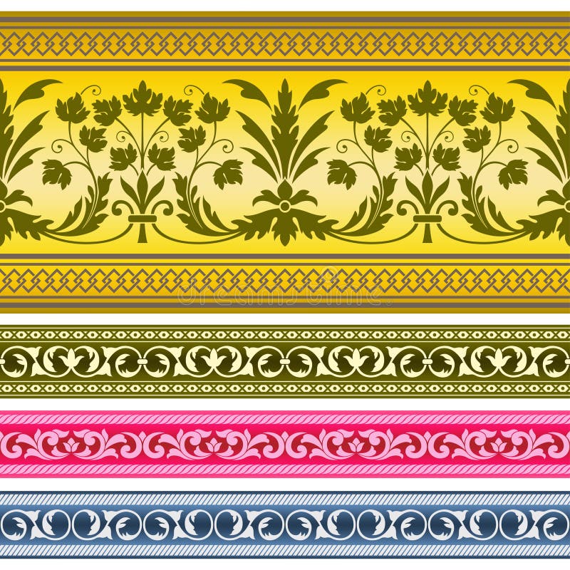 Seamless Narrow Geometric Border Stock Illustrations – 66 Seamless ...