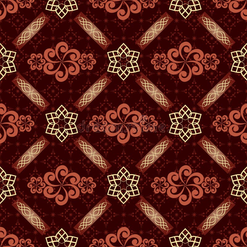 Decorative Seamless Brown Pattern - Vector Stock Vector - Illustration ...