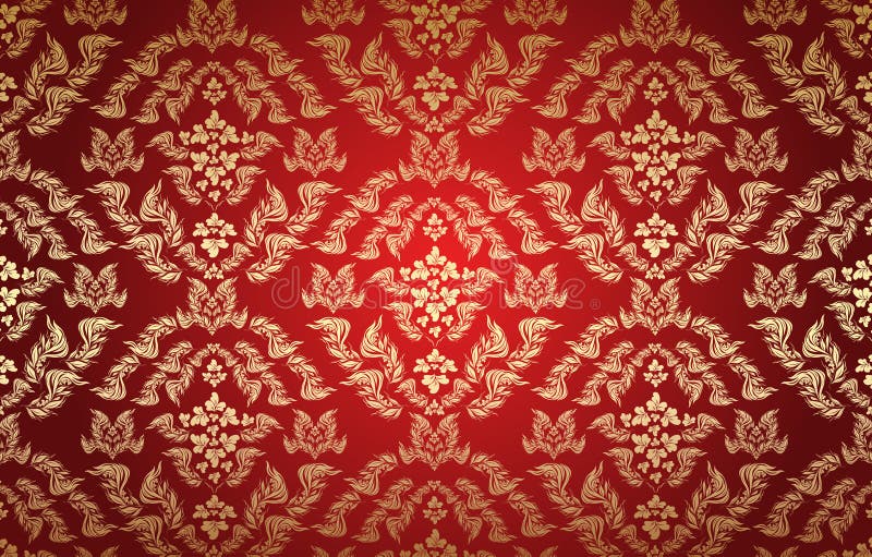 Decorative Red Renaissance Background Stock Illustration - Illustration ...