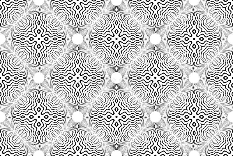 Decorative Seamless Geometric Checked Pattern with Wavy Lines Texture ...