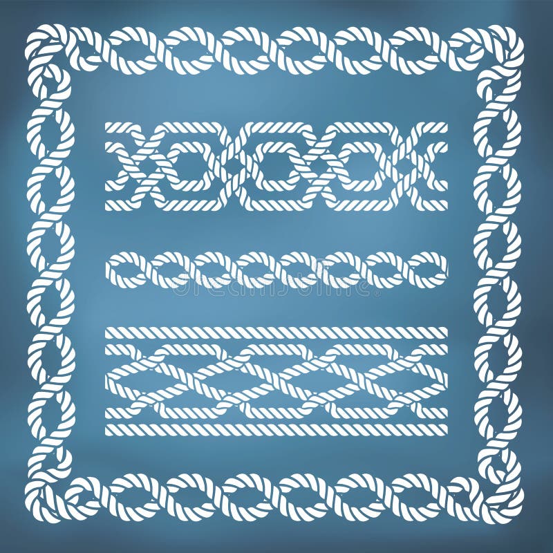 Nautical rope border stock illustration. Illustration of knot - 41454803