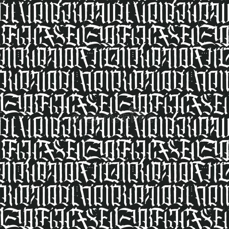 Decorative Seamless Pattern of Capital Gothic Letters Stock ...
