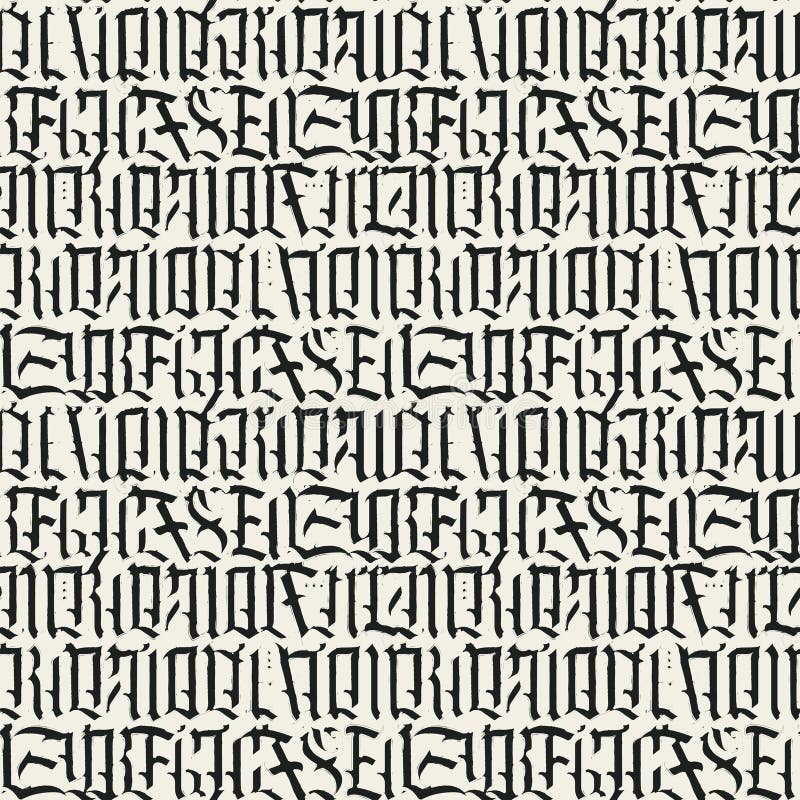 Decorative Seamless Pattern of Capital Gothic Letters Stock Vector ...