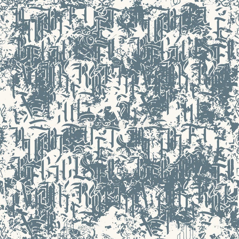 Seamless Pattern of Capital Gothic Letters in Grunge Texture Stock ...