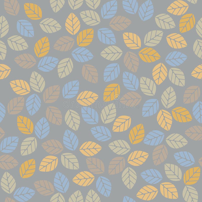 Decorative Seamless Pattern with Leaves Stock Vector - Illustration of ...