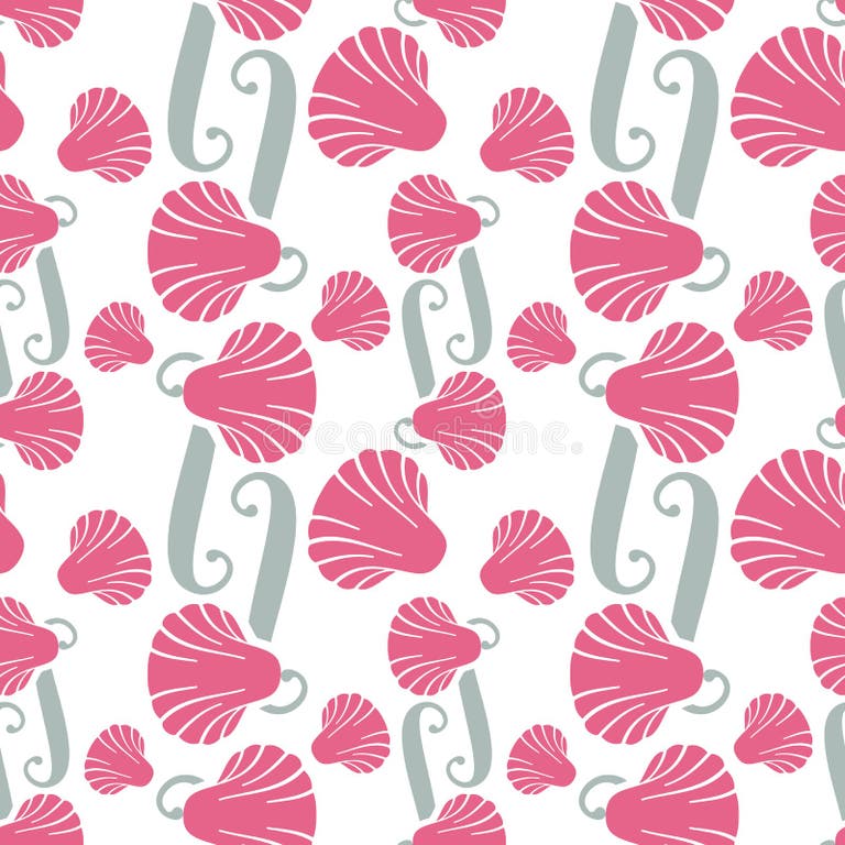 Decorative Seamless Pattern with Shells Stock Illustration ...