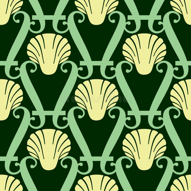 Decorative Seamless Pattern with Shells Stock Illustration ...