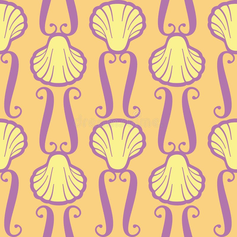 Decorative Seamless Pattern with Shells Stock Illustration ...