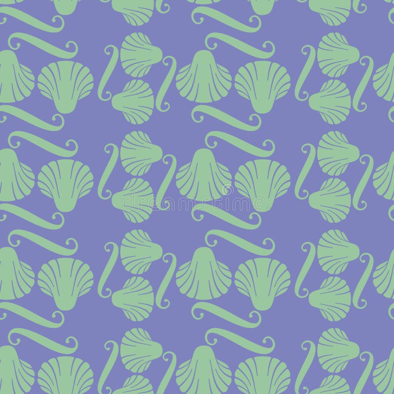 Decorative Seamless Pattern with Shells Stock Illustration ...