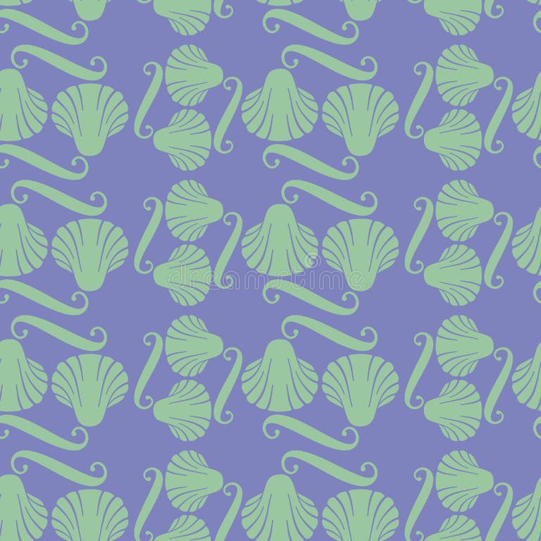 Decorative Seamless Pattern with Shells Stock Illustration ...