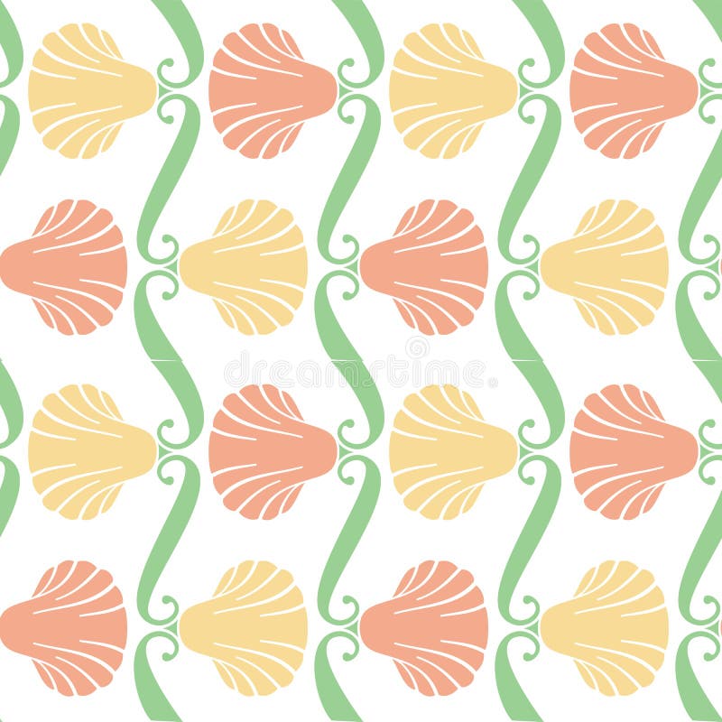 Decorative Seamless Pattern with Shells Stock Illustration ...