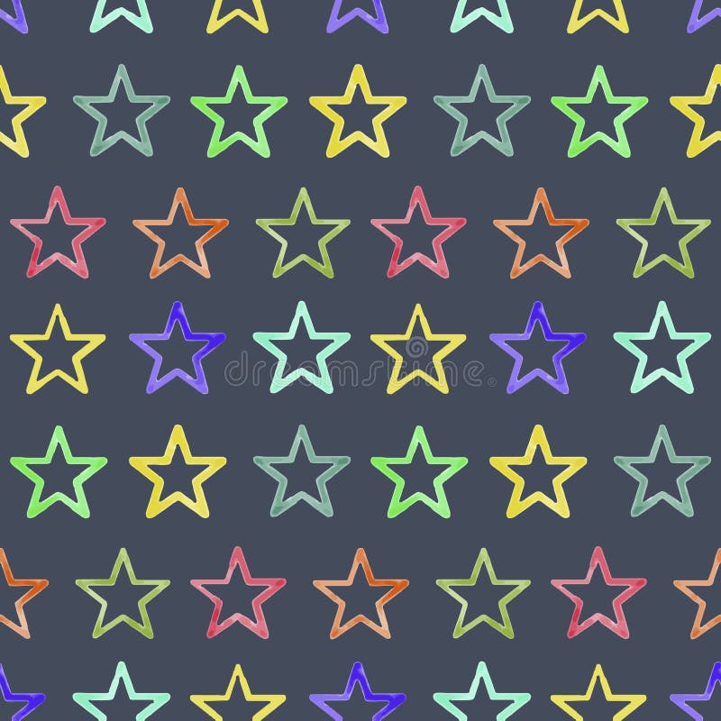 Decorative Seamless Pattern Star Asterisk on Dark Background, Design ...