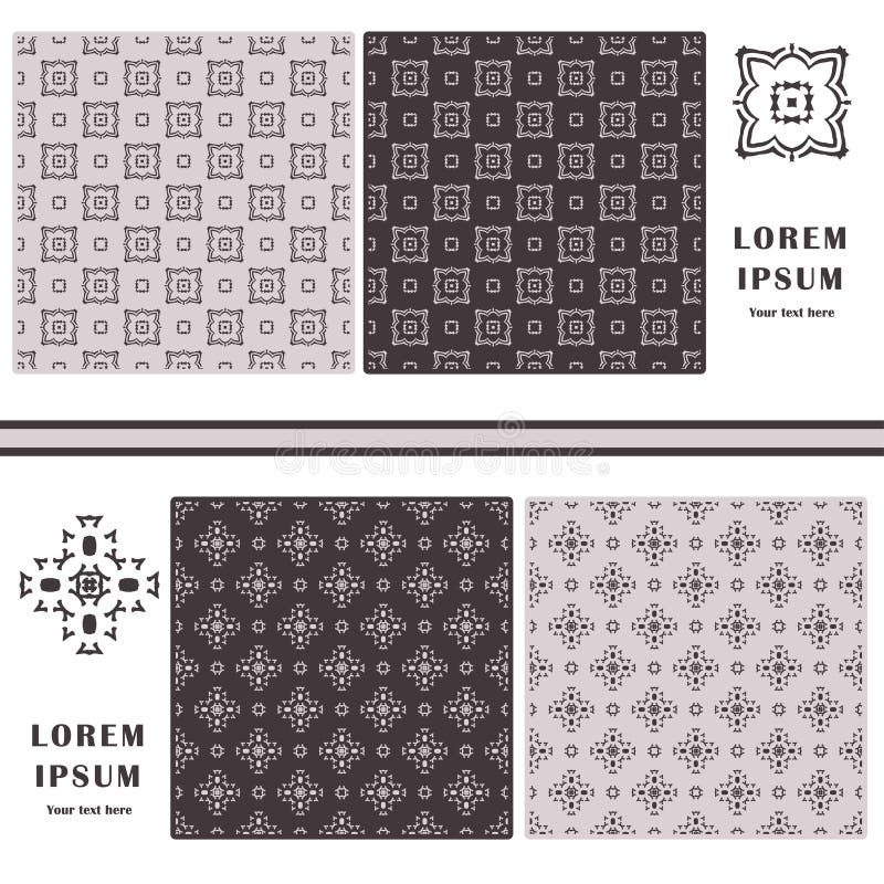 Decorative Seamless Pattern. Symbol Element. Abstract Template Set of ...