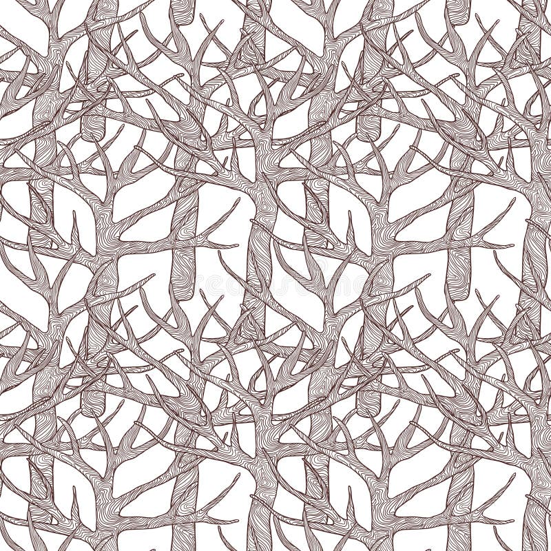 Decorative Seamless Pattern with Trees. Vector Stock Vector ...