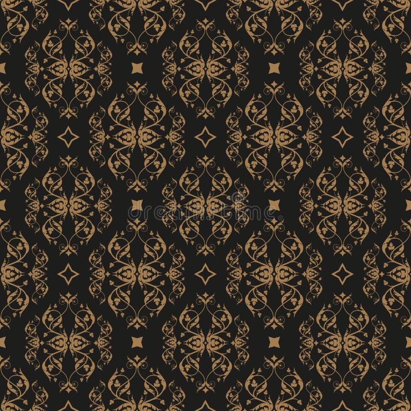 Decorative Seamless Pattern in Vintage Gothic Style Vector with ...