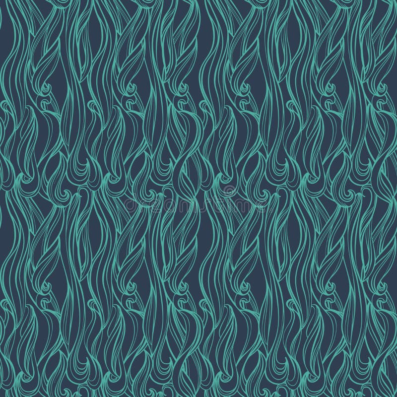 Decorative Seamless Water Waves. Stock Vector - Illustration of liquid ...