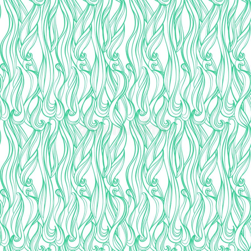 Decorative Seamless Water Waves. Stock Vector - Illustration of drawn ...