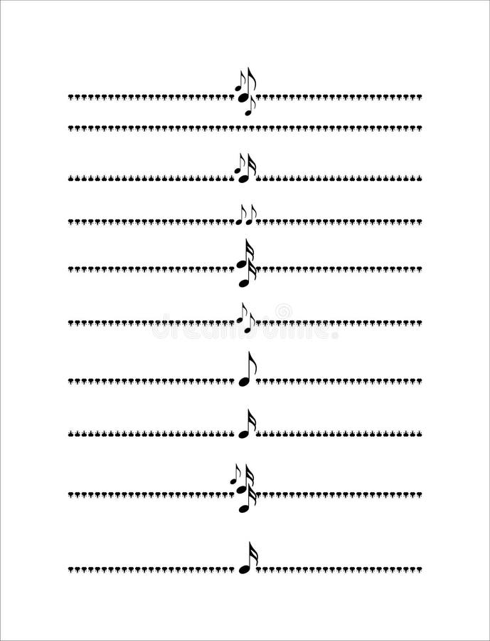 Decorative Separator Line with Notes Stock Vector - Illustration of ...