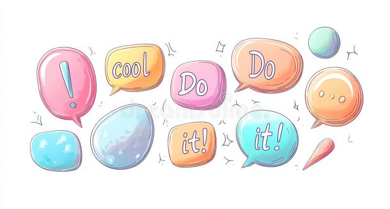 A Decorative Set of Balloon Text Frames, Including Simple Hand-drawn ...