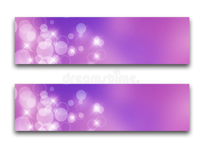 Decorative Set of Colorful Banners with Bubbles and Light Stock ...