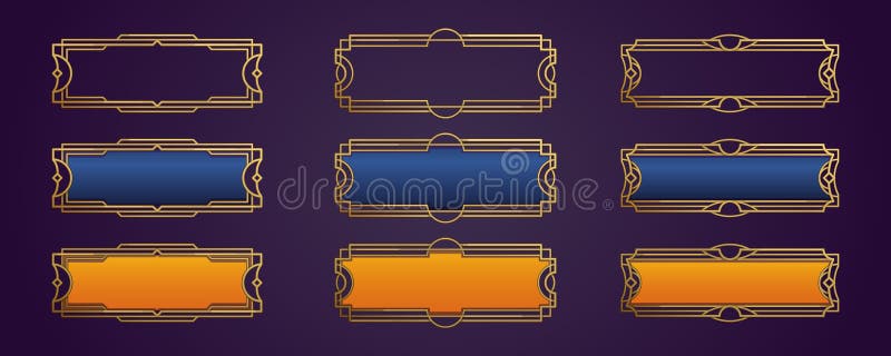 Decorative Set of Gold Engraved Frames in Art Deco, Victorian ...