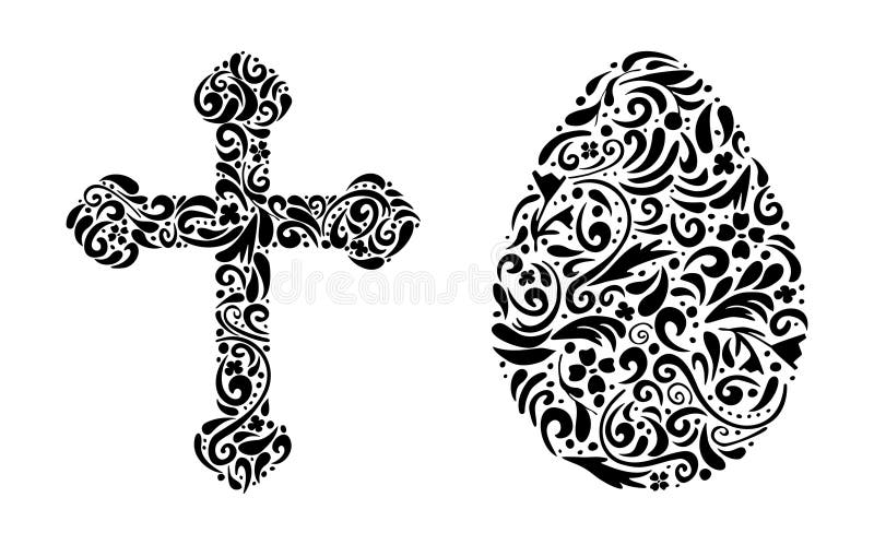 Decorative Set of Religious Elements of a Cross and an Egg, a Ritual ...
