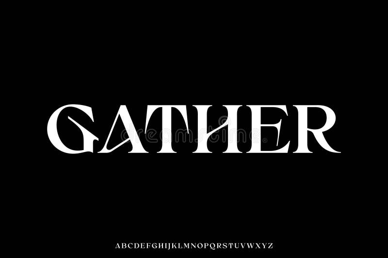 Decorative Sharp Serif Alphabet Display Font Vector Illustration Stock ...