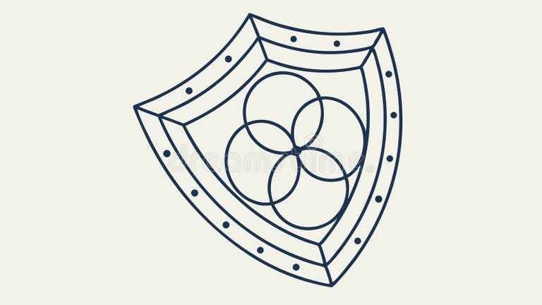 Decorative Shield with Compass Rose, Protection and Direction, Vector ...