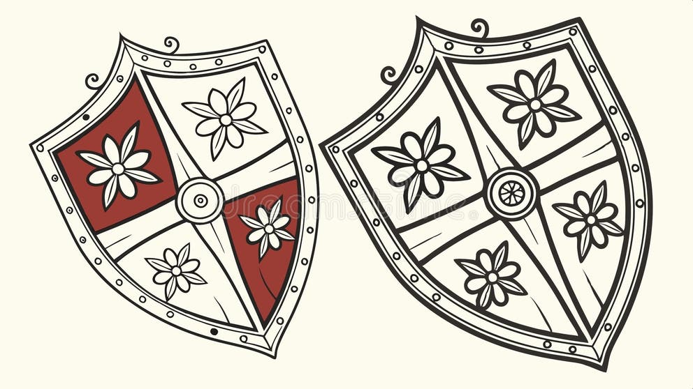 Decorative Shields Set, Heraldic and Medieval Elements Vector Design ...