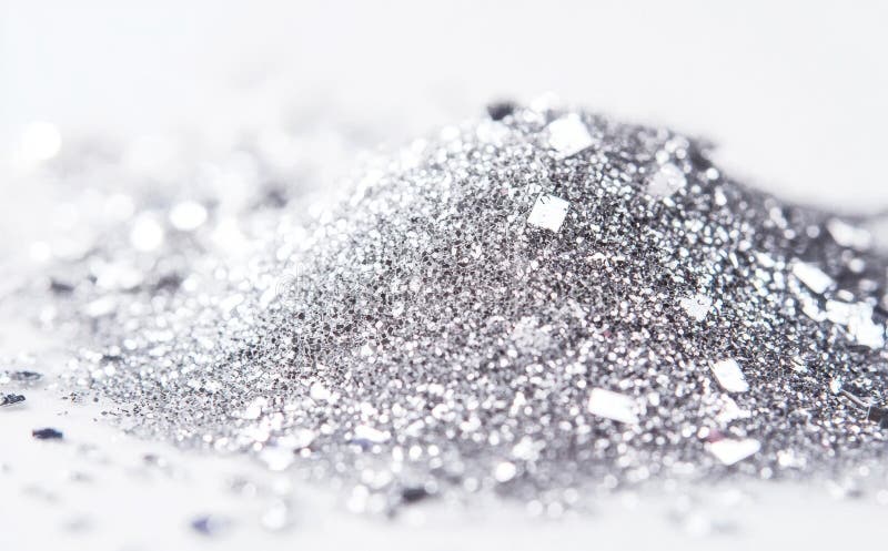 Decorative Silver Metallic Powder Pile on a Smooth Surface Stock Photo ...