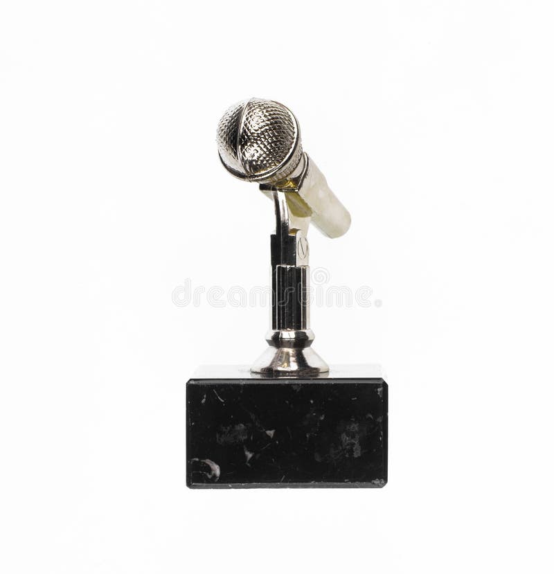 Decorative Silver Microphone Isolated on White Stock Photo - Image of ...
