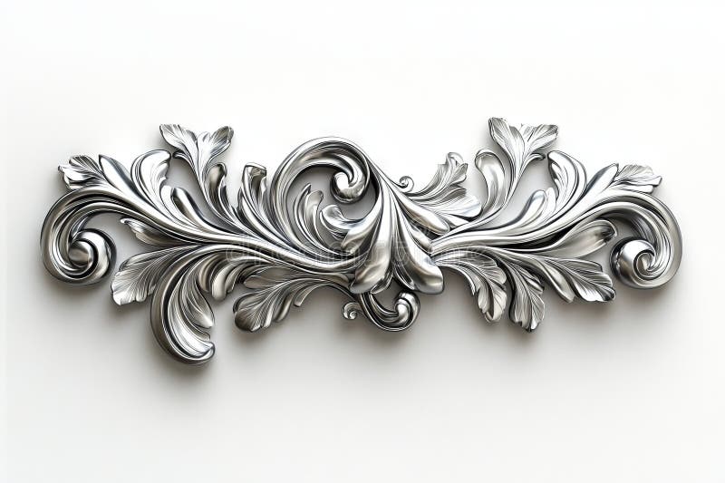 Decorative Silver Ornamentation. Old Ornamented Image. Elegant Silver ...