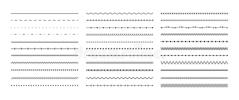 Decorative Simple Borders. Line Dividers, Text Underline Separators ...