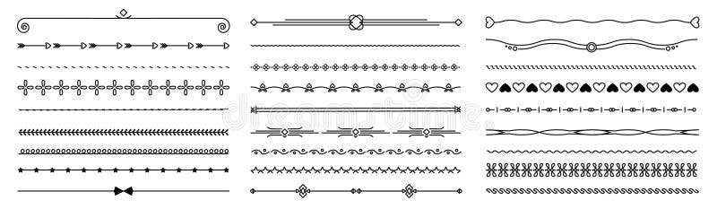 Decorative Simple Divider. Text Dividers Retro Minimal Line Separators ...