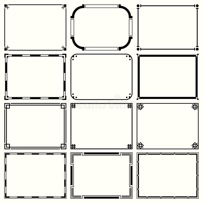 Decorative Simple Frames Set 14 Stock Vector - Illustration of template ...