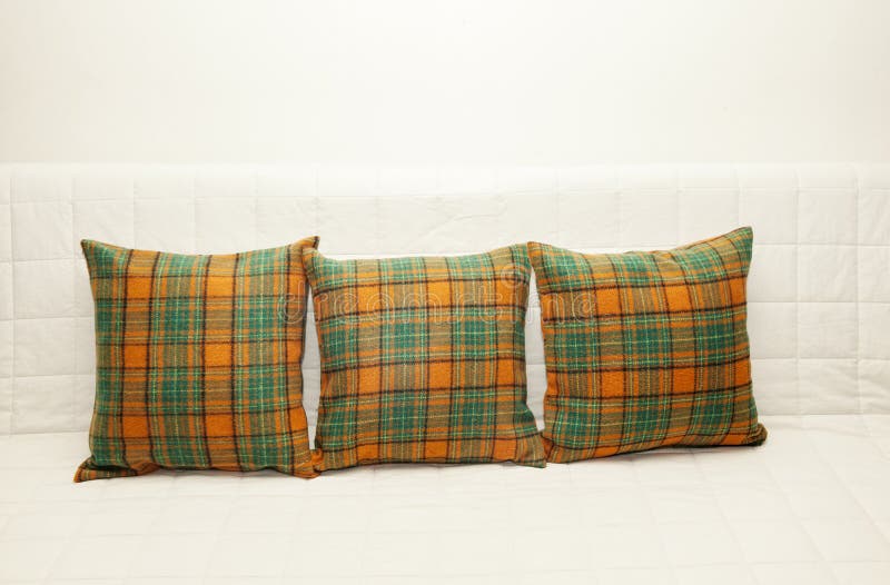 Decorative Small Pillow on the Bed Stock Photo - Image of house, relax ...