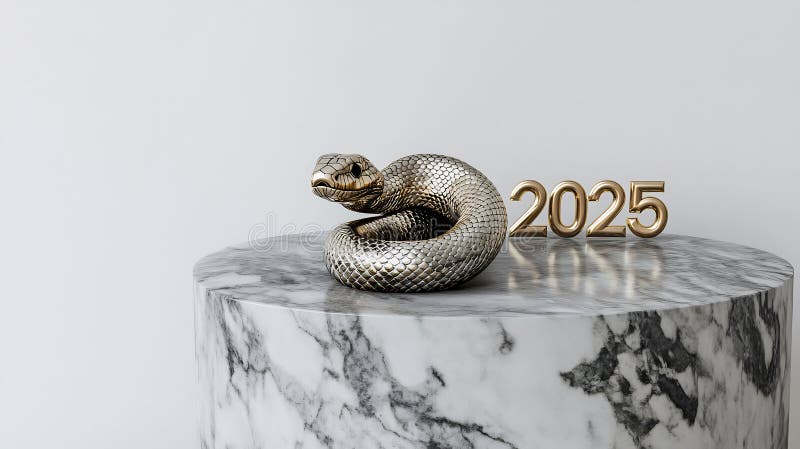A Decorative Snake Sculpture Alongside Golden Numbers Representing the ...