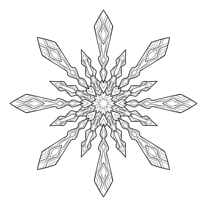 Simple Snowflake Coloring Stock Illustrations – 451 Simple Snowflake ...