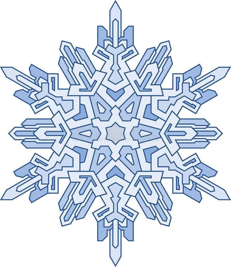 Decorative Snowflake in Mono Line Style. Vector Geometric Patter Stock ...