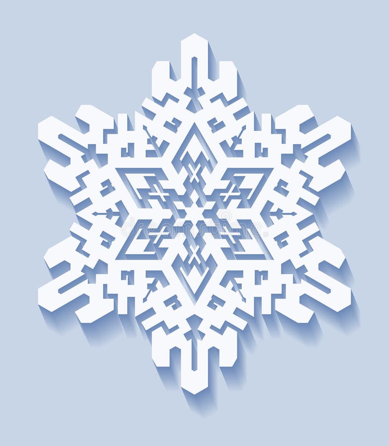 Decorative Snowflake with Shadow in Flat Style. Vector Geometric Stock ...