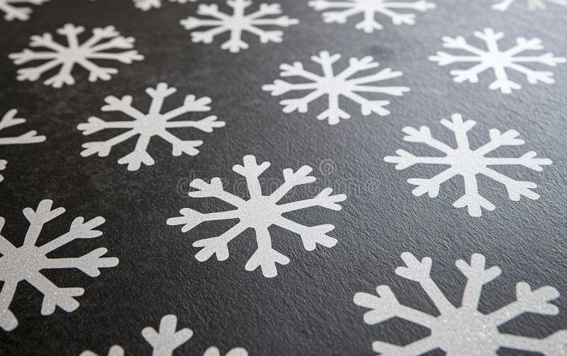 Decorative Snowflakes Pattern on a Dark Surface Creating a Winter ...