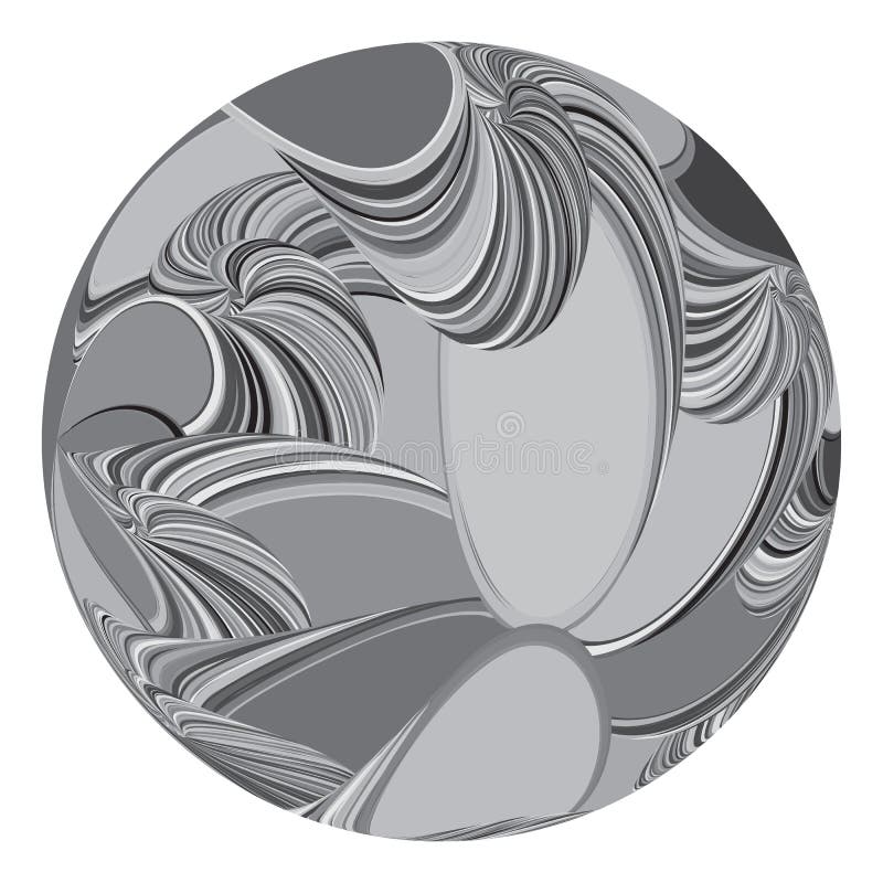 Decorative Sphere. Abstract Round Spiral Striped Design Element Stock ...