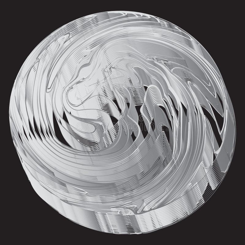 Decorative Sphere. Abstract Round Spiral Striped Design Element Stock ...