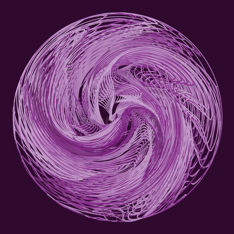 Decorative Sphere. Abstract Round Spiral Striped Design Element Stock ...